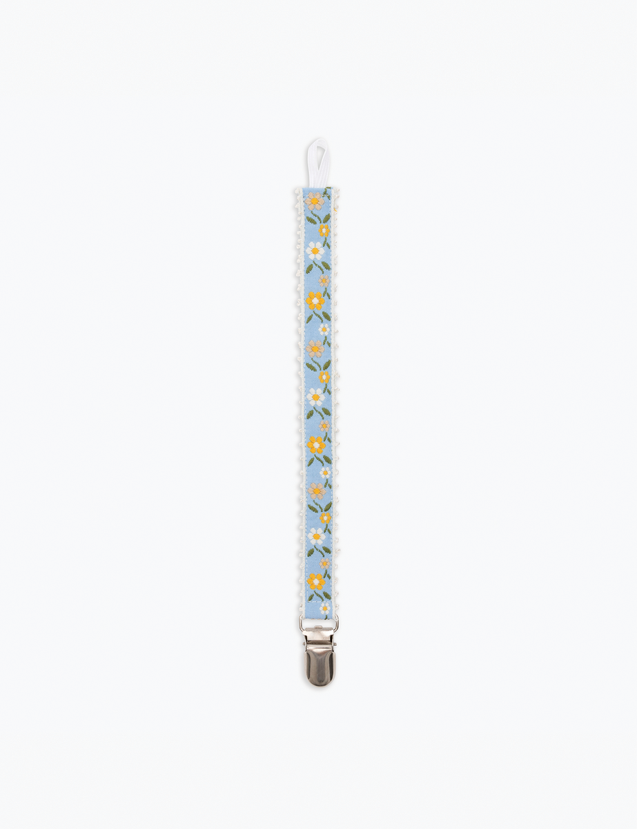 Basviola Pacifier Clip in Spring Blue Floral – Spilled Milk